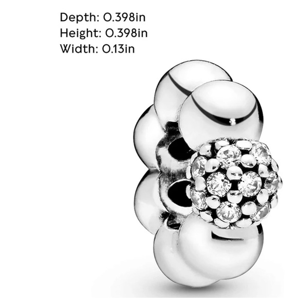 Pandora | Jewelry | Pandora Sterling Silver Spacer With Clear Cubic ...